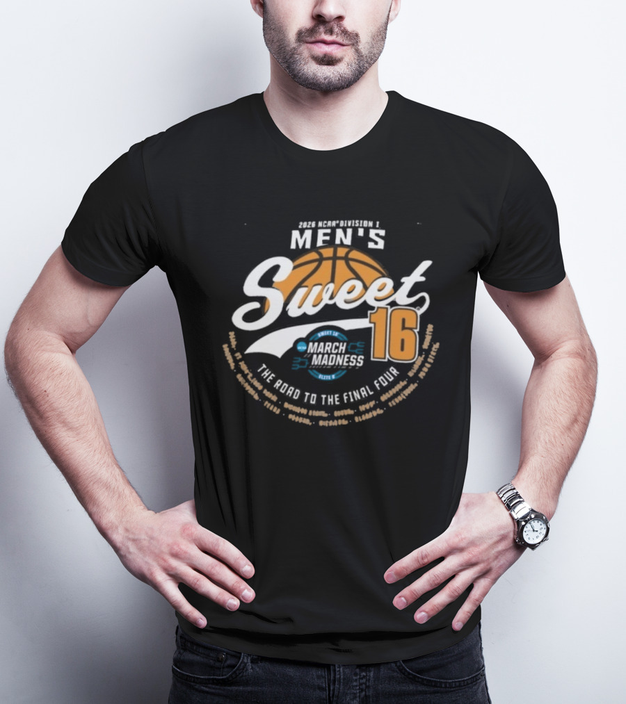 2026 NCAA DI Men's Sweet Sixteen March Madness Tournament Elite Eight Final Four T-Shirt