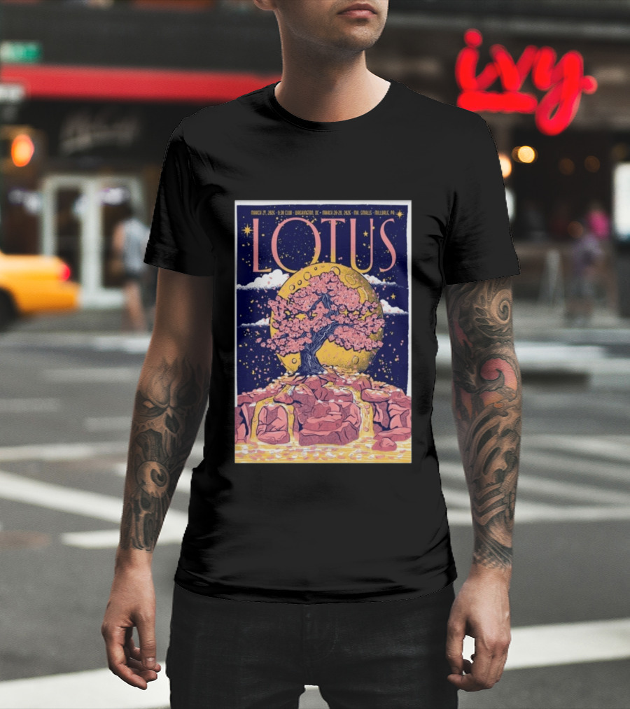 Lotus March 27 2026 Washington DC 930 Club Cherry Blossom Moon Tour T-Shirt