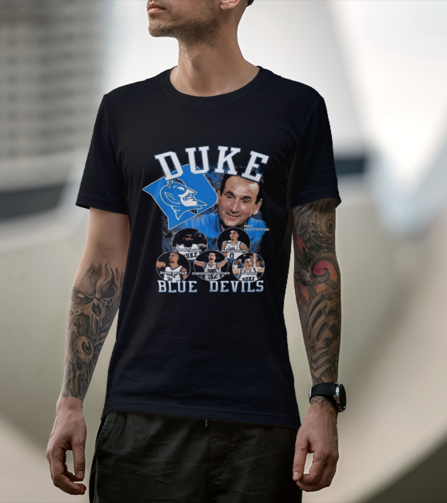 Duke Blue Devils Coach Krzyzewski Celebration Tommy McBuckets T-Shirt