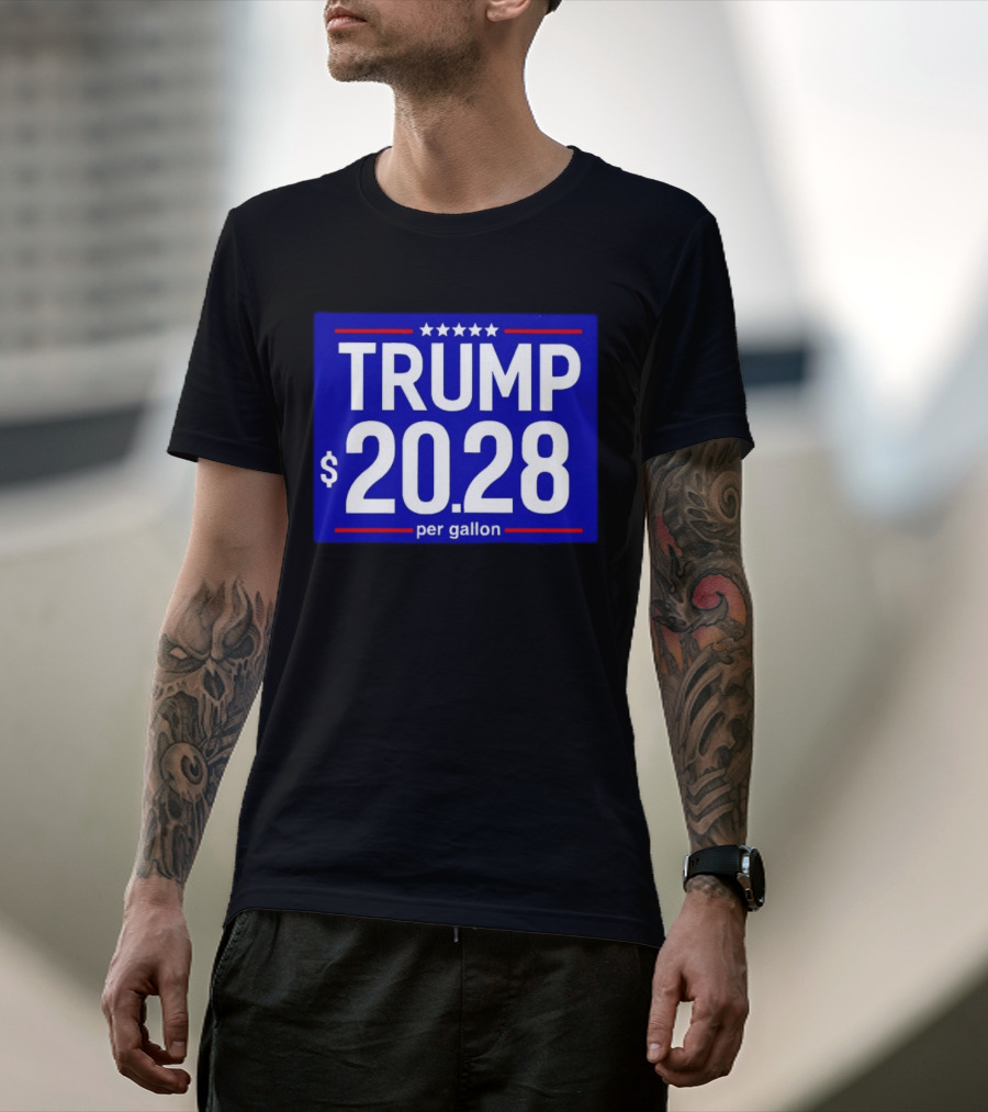 Trump 2028 Per Gallon Five Stars Blue T-Shirt