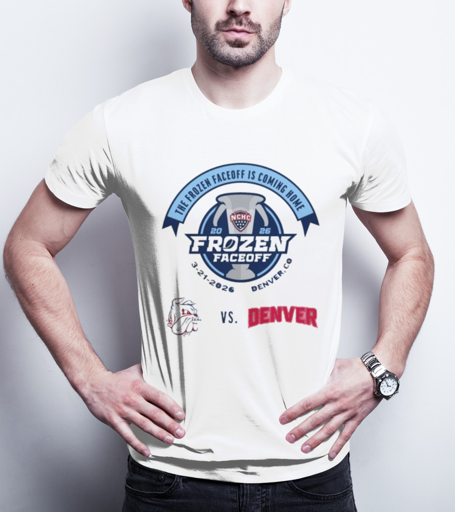 NCHC Frozen Faceoff 2026 Denver Vs Minnesota Duluth Hockey Matchup March 21 T-Shirt
