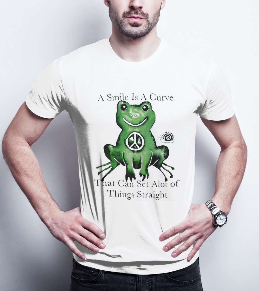 A Smile Is A Curve Peace Symbol On Frog That Can Set A Lot Of Things Straight T-Shirt