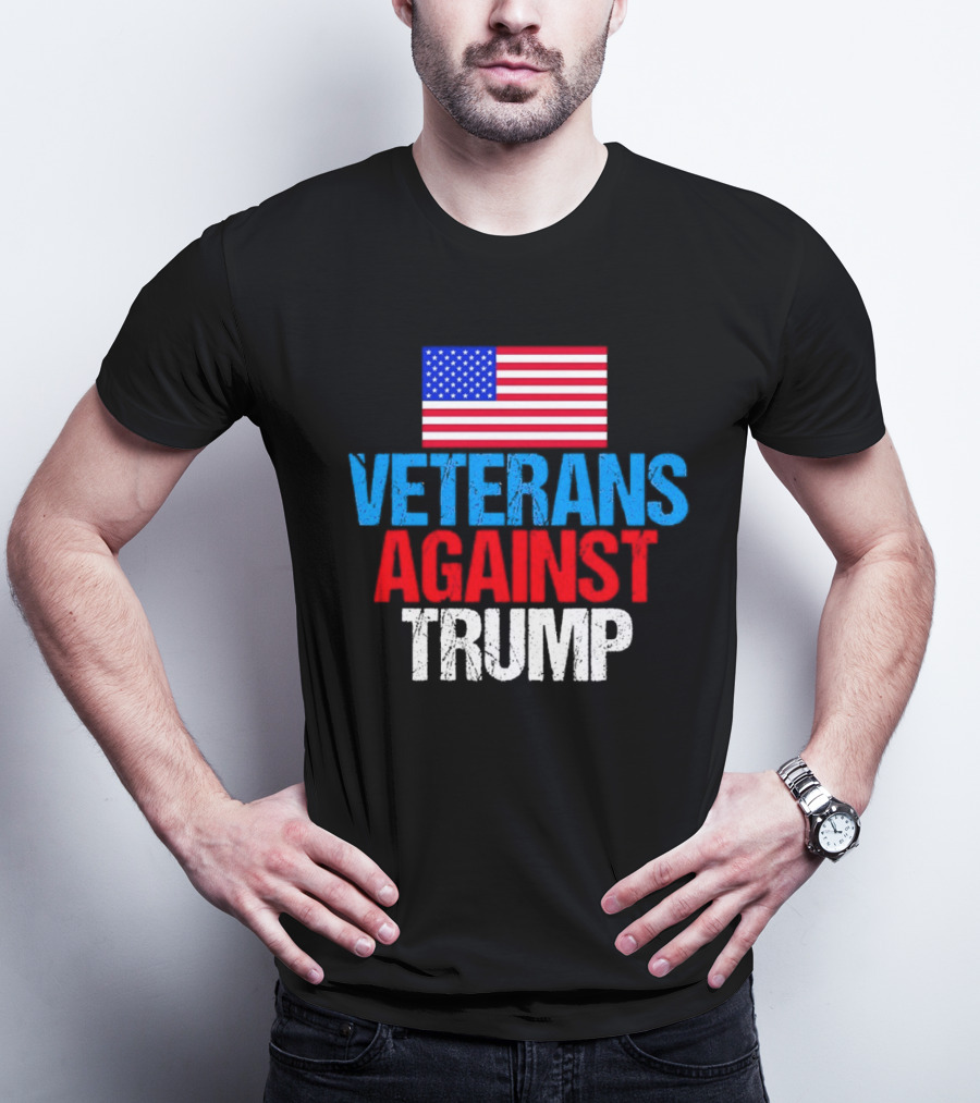 American Flag Veterans Against Trump T-Shirt