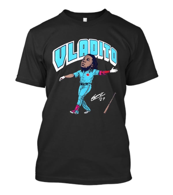 Vladito Vladimir Guerrero Jr. Toronto Blue Jays Caricature Baseball Card 27 T-Shirt