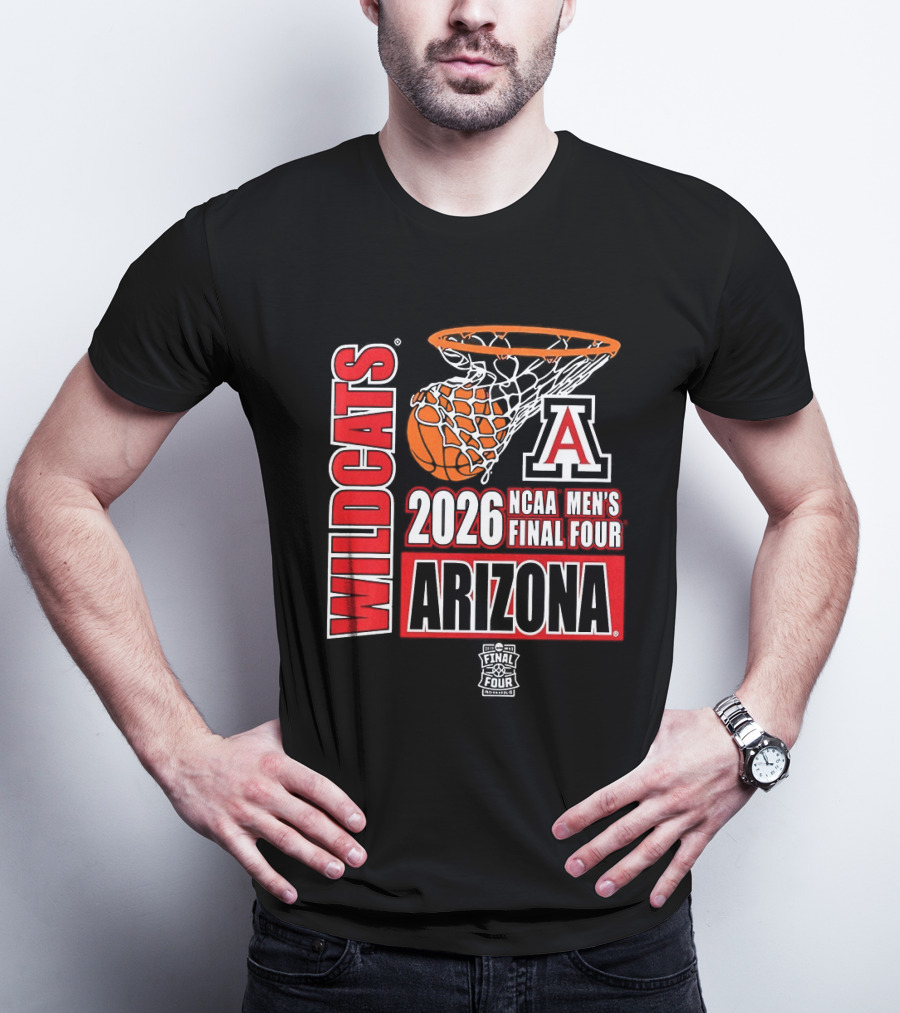 NCAA Men's Final Four 2026 Arizona Wildcats Basketball Nothing But Net T-Shirt