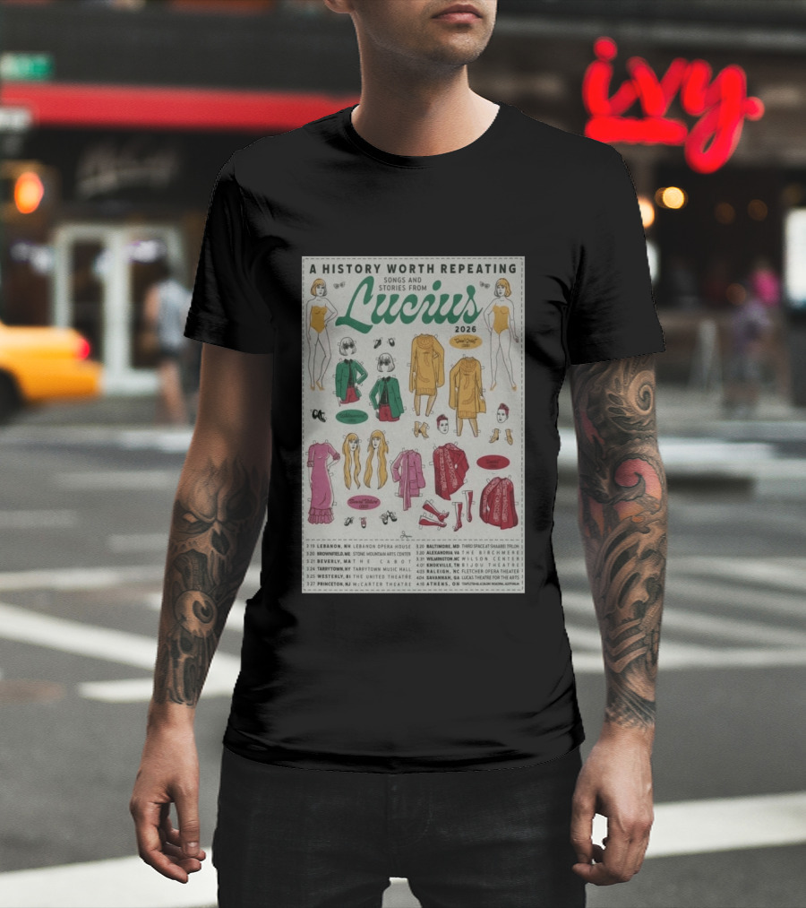 A History Worth Repeating Songs And Stories Lucius 2026 Tour Dates Fashion Paper Dolls T-Shirt