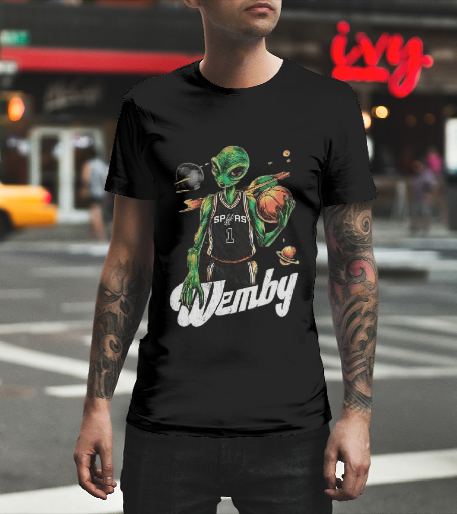 Alien Wemby Victor Wembanyama Spurs NBA 2025 Basketball Star T-Shirt