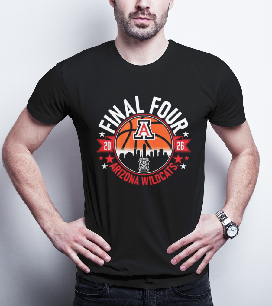 Arizona Wildcats 2026 Final Four Basketball Skyline T-Shirt
