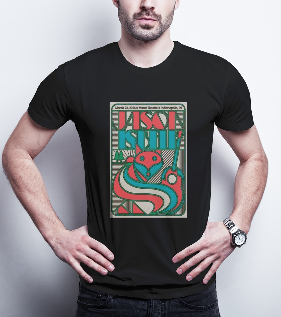 March 28 2026 Jason Isbell Murat Theatre Indianapolis Fox Guitar T-Shirt