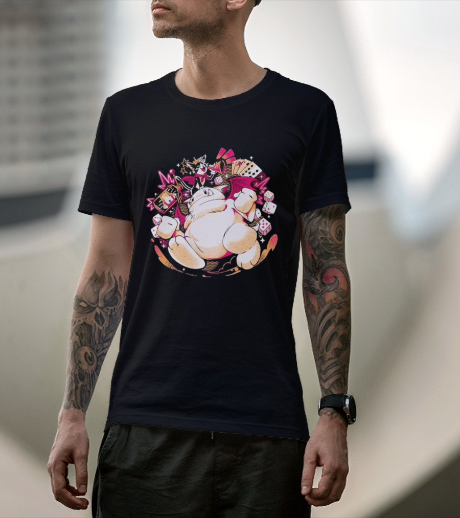 Fortune Favors The Cait Pop Culture Magical Creature With Cards Dice And Mystical T-Shirt