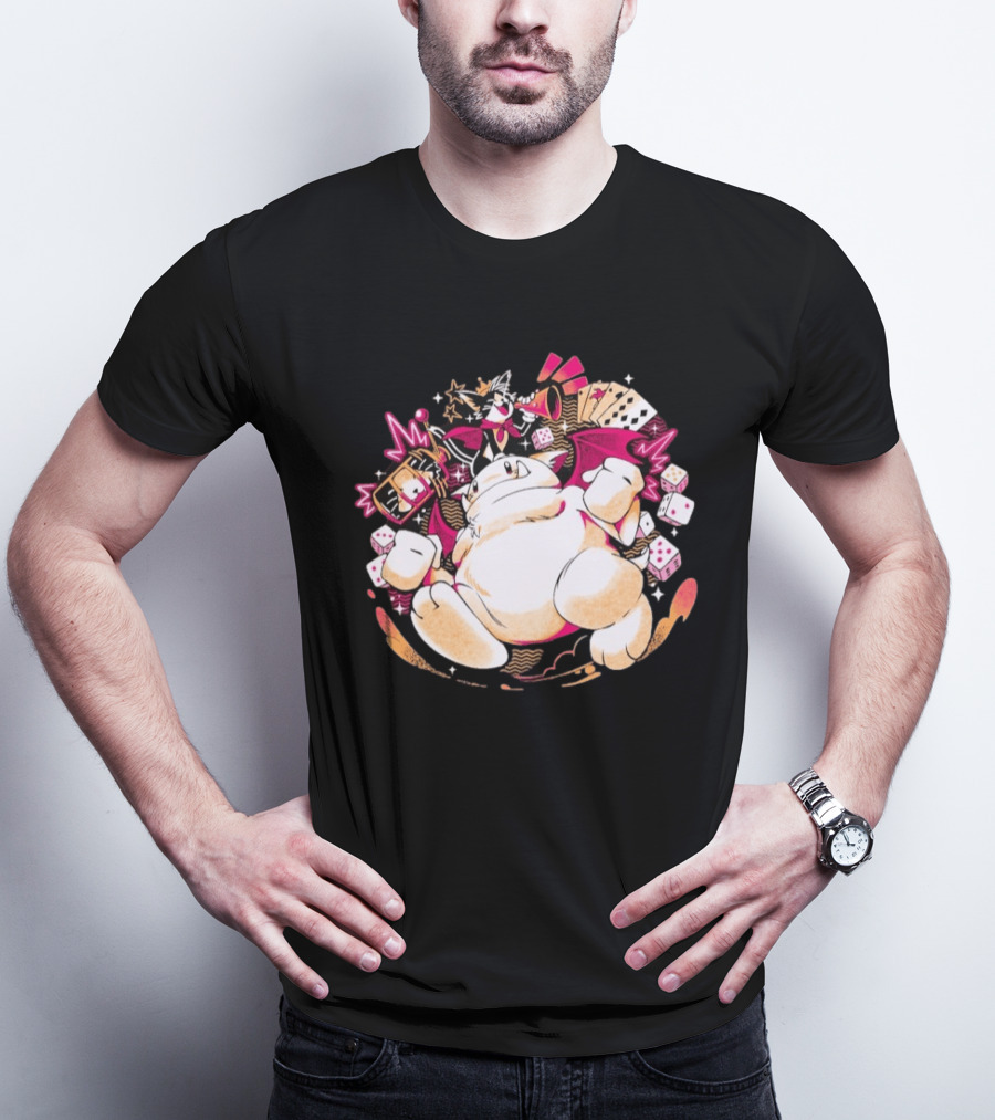 Fortune Favors The Cait Pop Culture Magical Creature With Cards Dice And Mystical T-Shirt