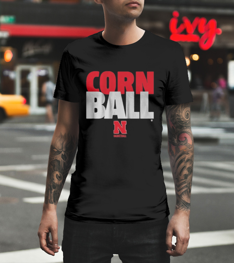 Nebraska Cornhuskers Corn Ball Basketball T-Shirt
