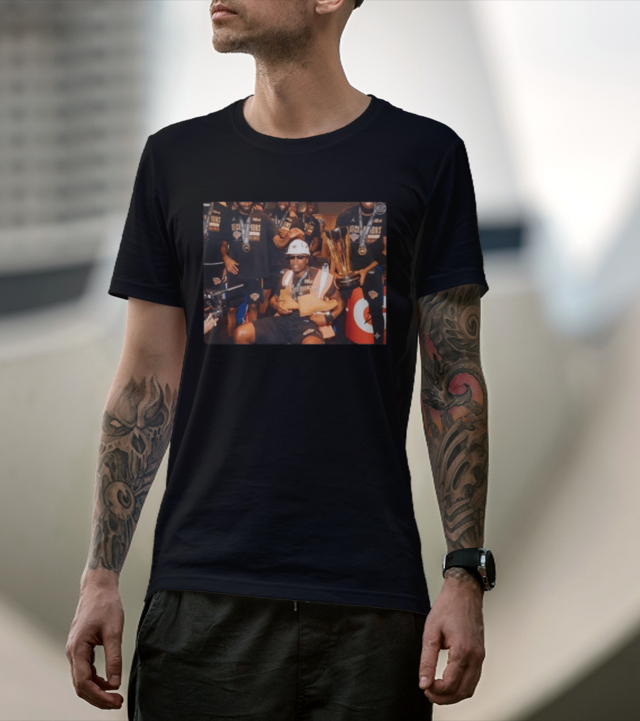 New York Knicks NBA Champions Celebration Locker Room Trophy T-Shirt