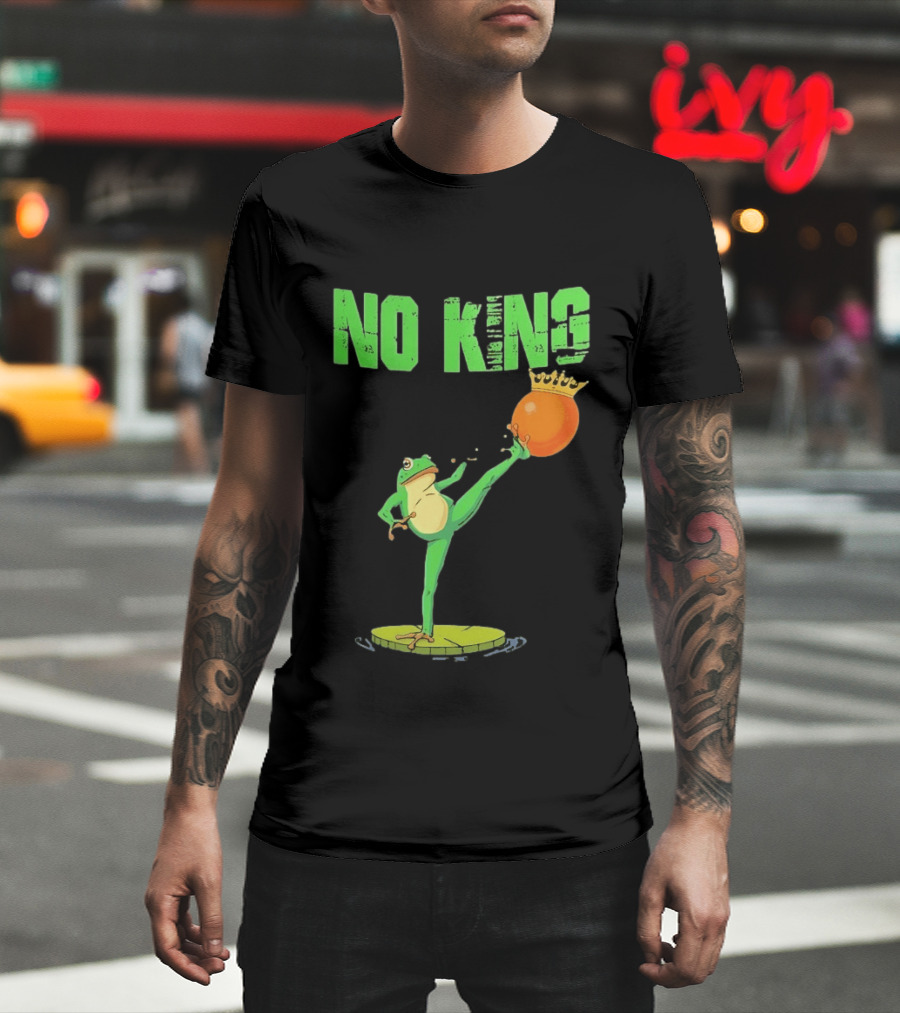 No Kings Portland Frog Kick Out Orange Protest T-Shirt