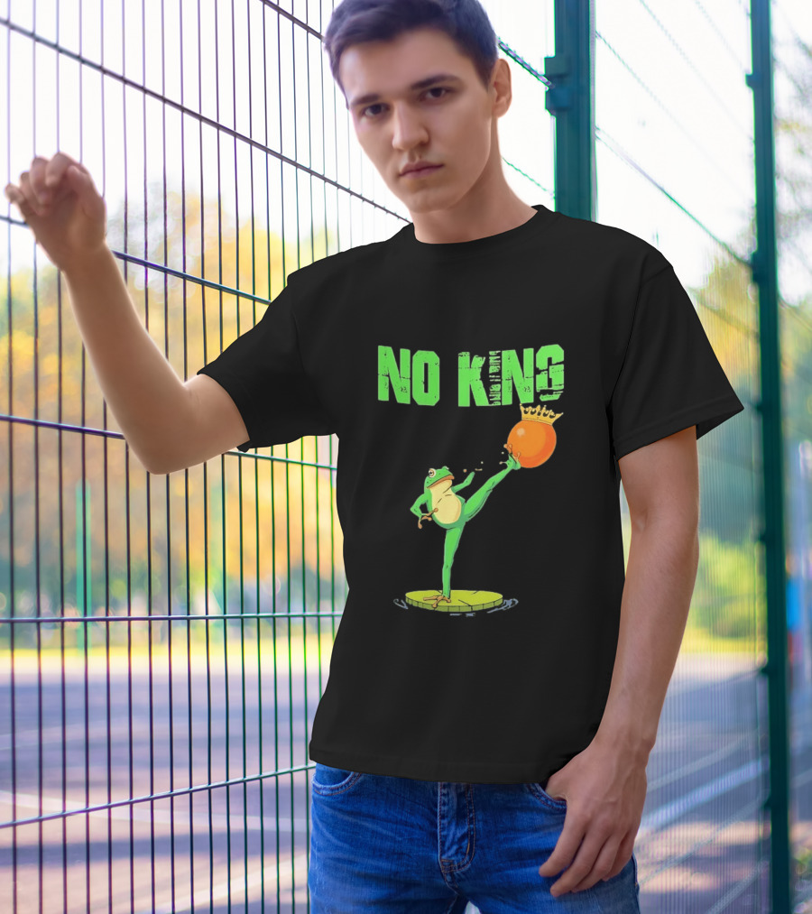 No Kings Portland Frog Kick Out Orange Protest T-Shirt