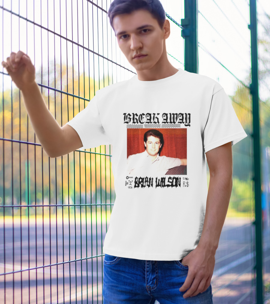 BREAK AWAY BRIAN WILSON Photo Portrait Striped T-Shirt