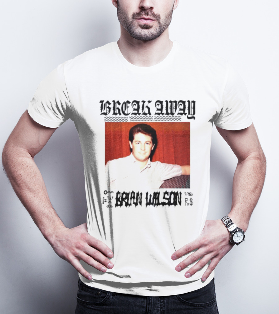BREAK AWAY BRIAN WILSON Photo Portrait Striped T-Shirt