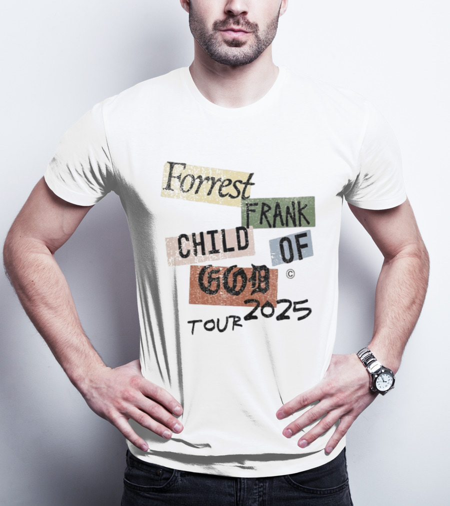 Forrest Frank Child Of God Tour 2025 Color Block Collage T-Shirt