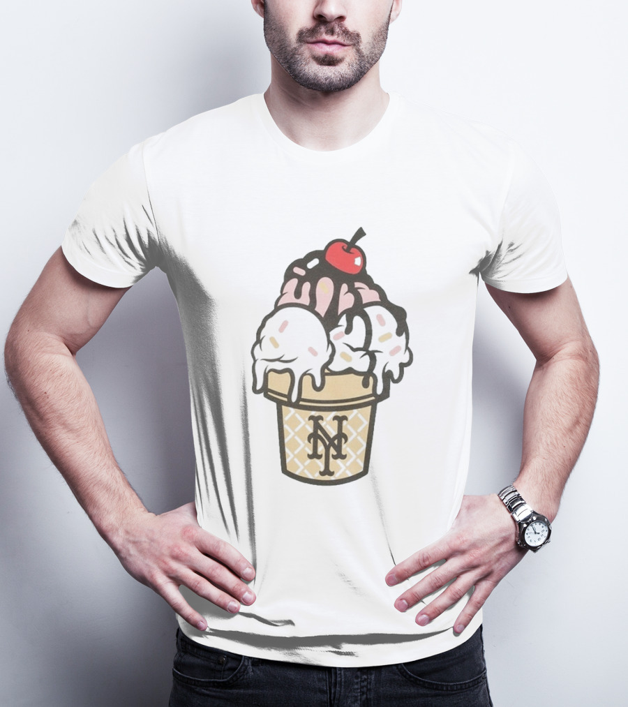 New York Mets Ice Cream Sundae Frozen Treats Cone T-Shirt