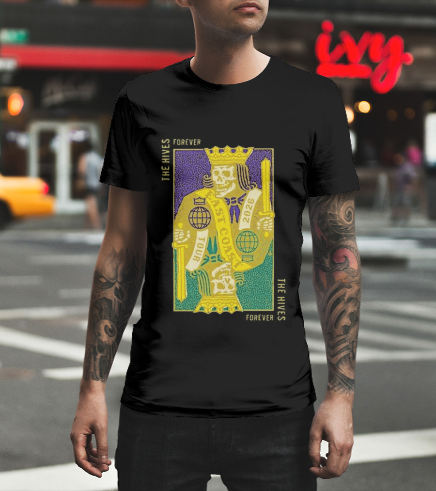 The Hives East Coast Tour 2026 Playing Cards Skeleton King T-Shirt