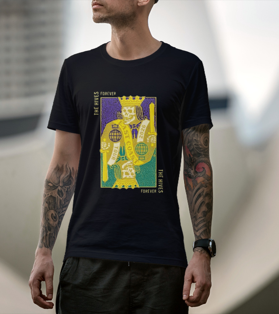 The Hives East Coast Tour 2026 Playing Cards Skeleton King T-Shirt