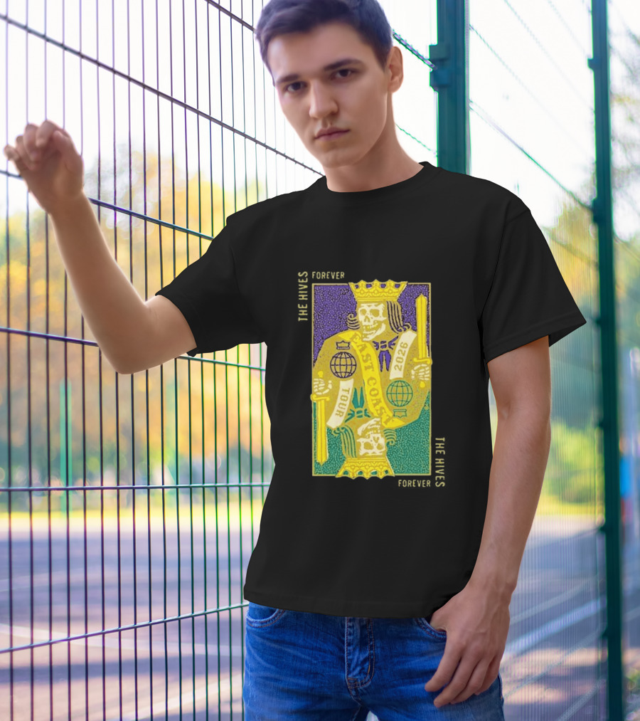 The Hives East Coast Tour 2026 Playing Cards Skeleton King T-Shirt