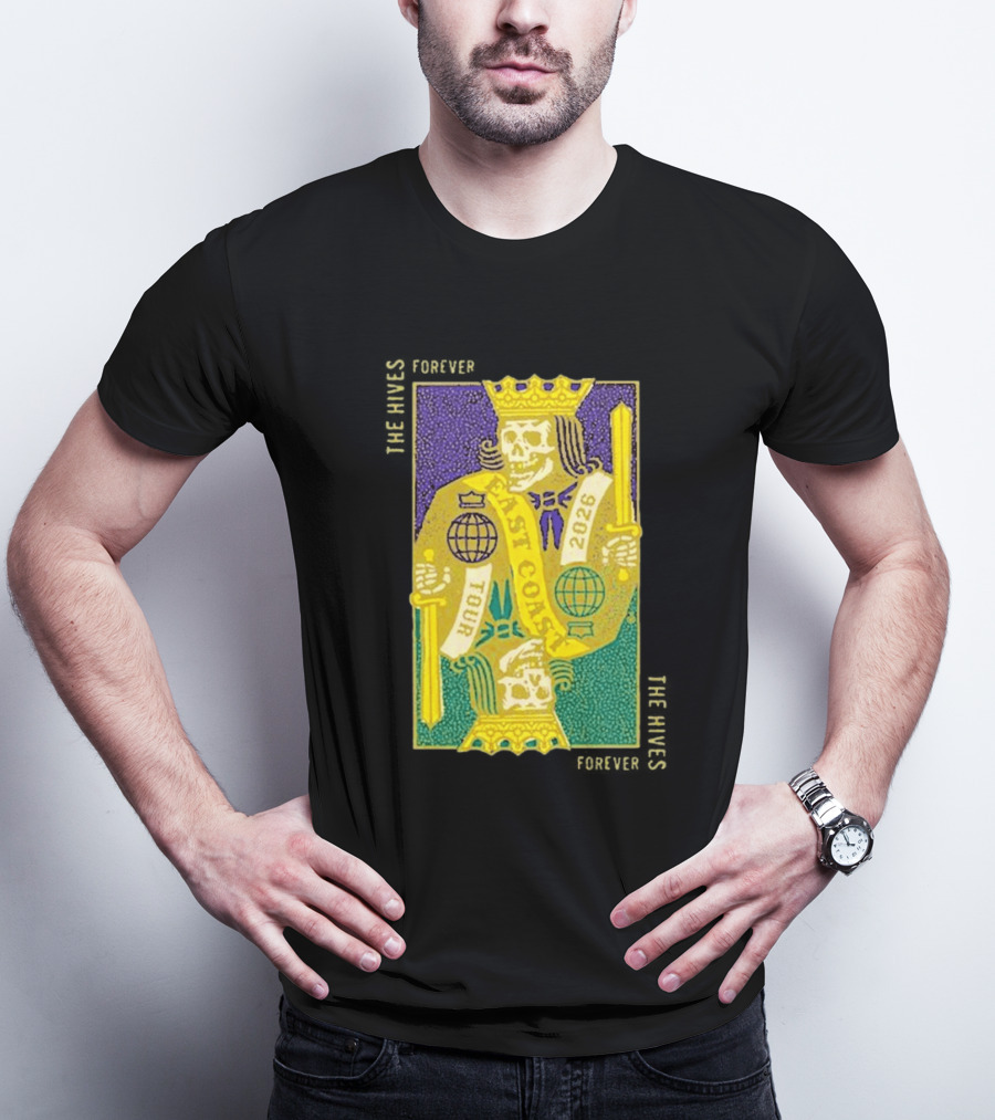 The Hives East Coast Tour 2026 Playing Cards Skeleton King T-Shirt