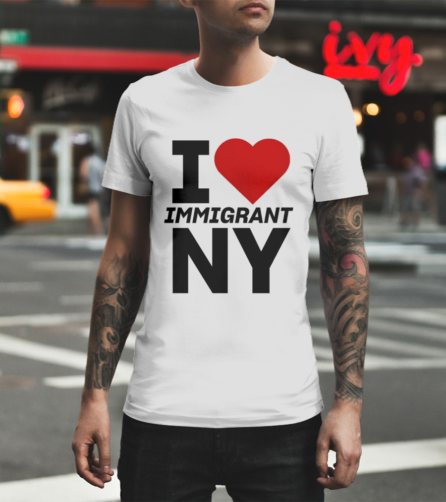 I Love Immigrant NY Heart Icon New York T-Shirt