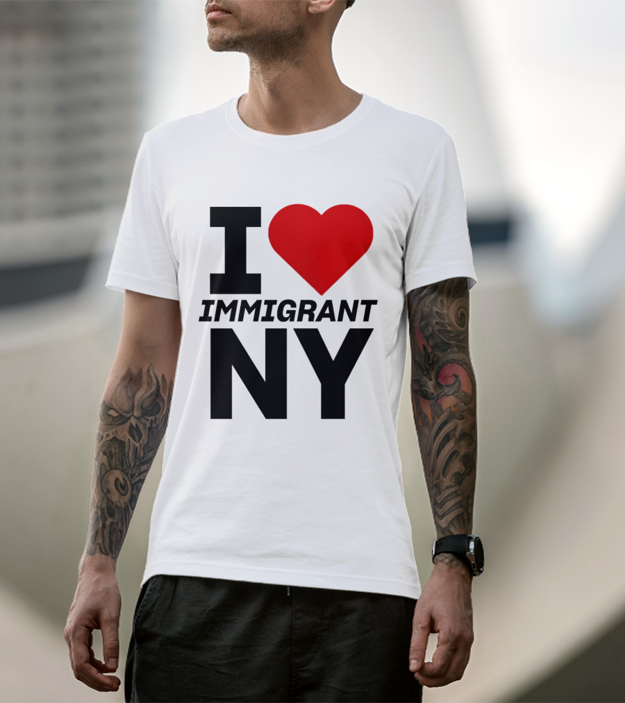 I Love Immigrant NY Heart Icon New York T-Shirt