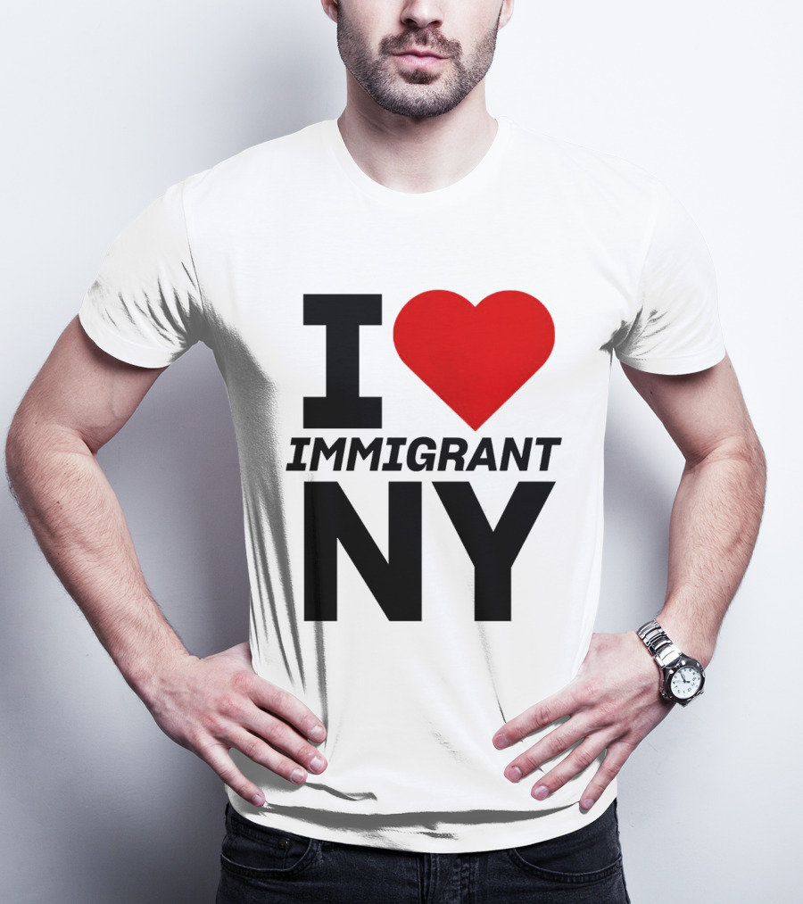 I Love Immigrant NY Heart Icon New York T-Shirt