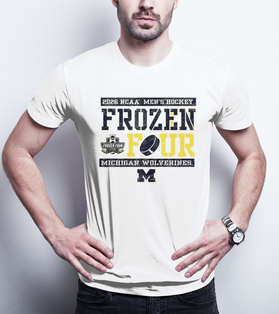 2026 NCAA Men's Hockey Frozen Four Michigan Wolverines T-Shirt