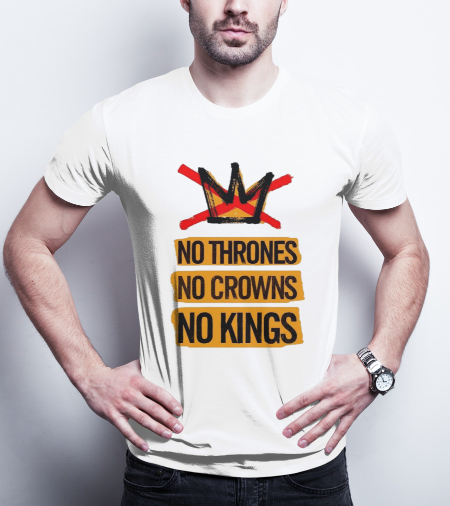 No Thrones No Crowns No Kings Crown Symbol Crossed Out In Red T-Shirt