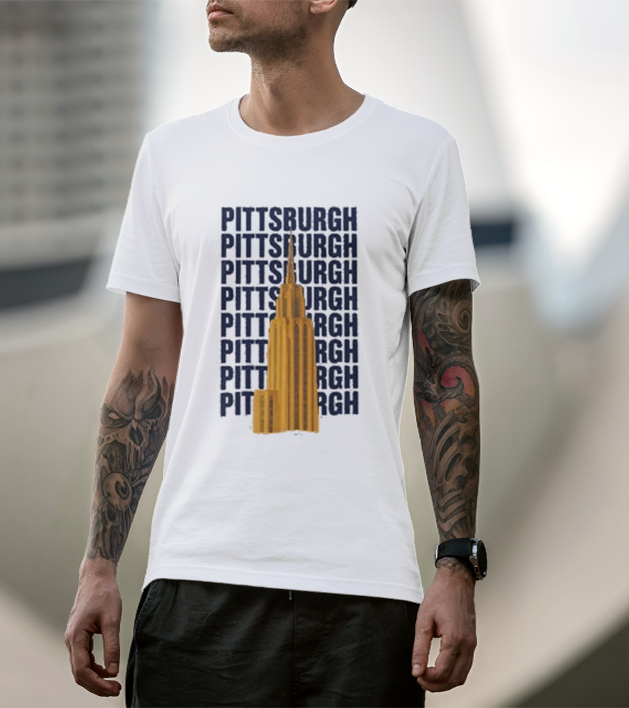 Pittsburgh Deco Building Repeated T-Shirt