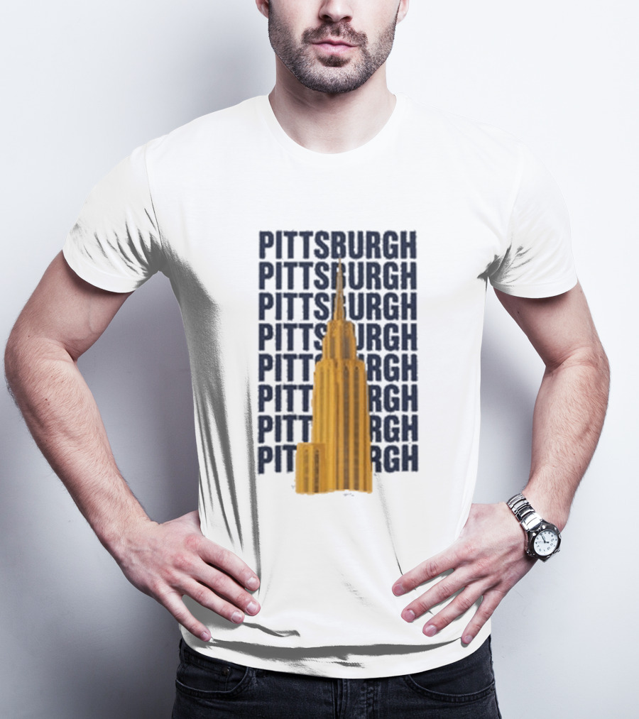 Pittsburgh Deco Building Repeated T-Shirt