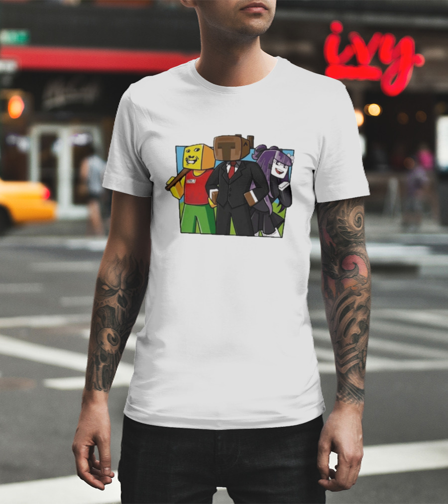 Tricou SKY PRIETENII Minecraft Inspired Characters Block T-Shirt