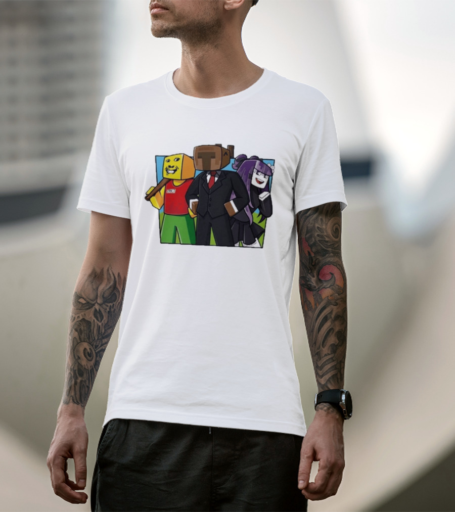 Tricou SKY PRIETENII Minecraft Inspired Characters Block T-Shirt