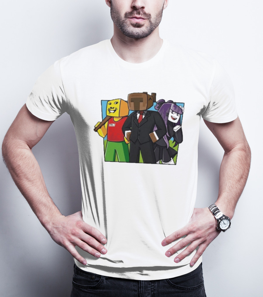 Tricou SKY PRIETENII Minecraft Inspired Characters Block T-Shirt