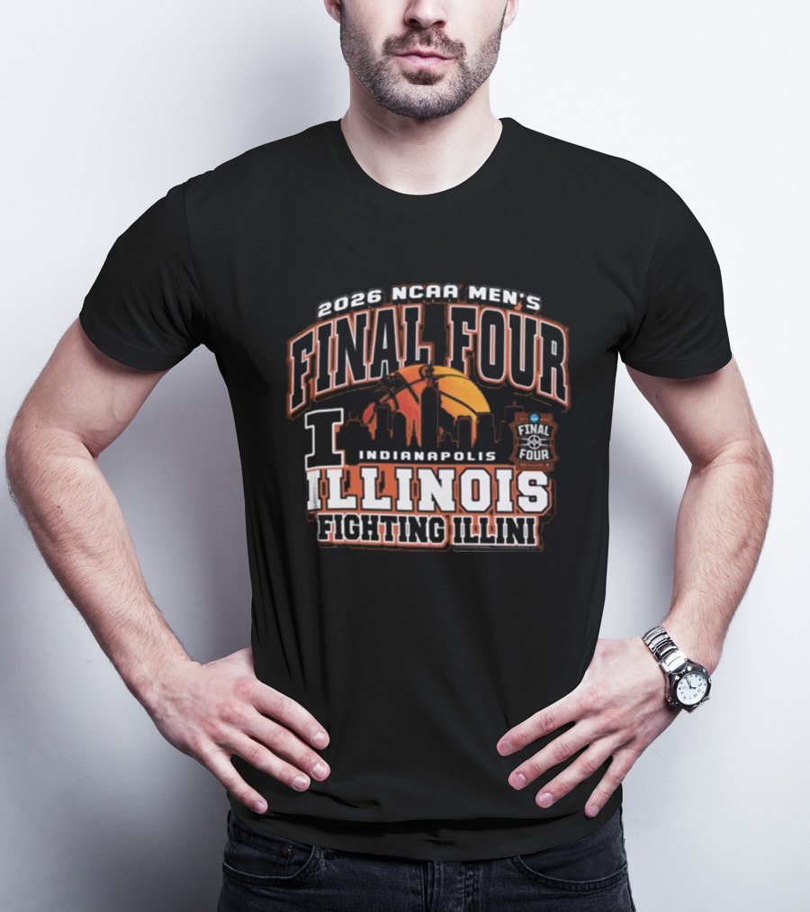 2026 NCAA Men's Final Four Indianapolis Illinois Fighting Illini Basketball T-Shirt