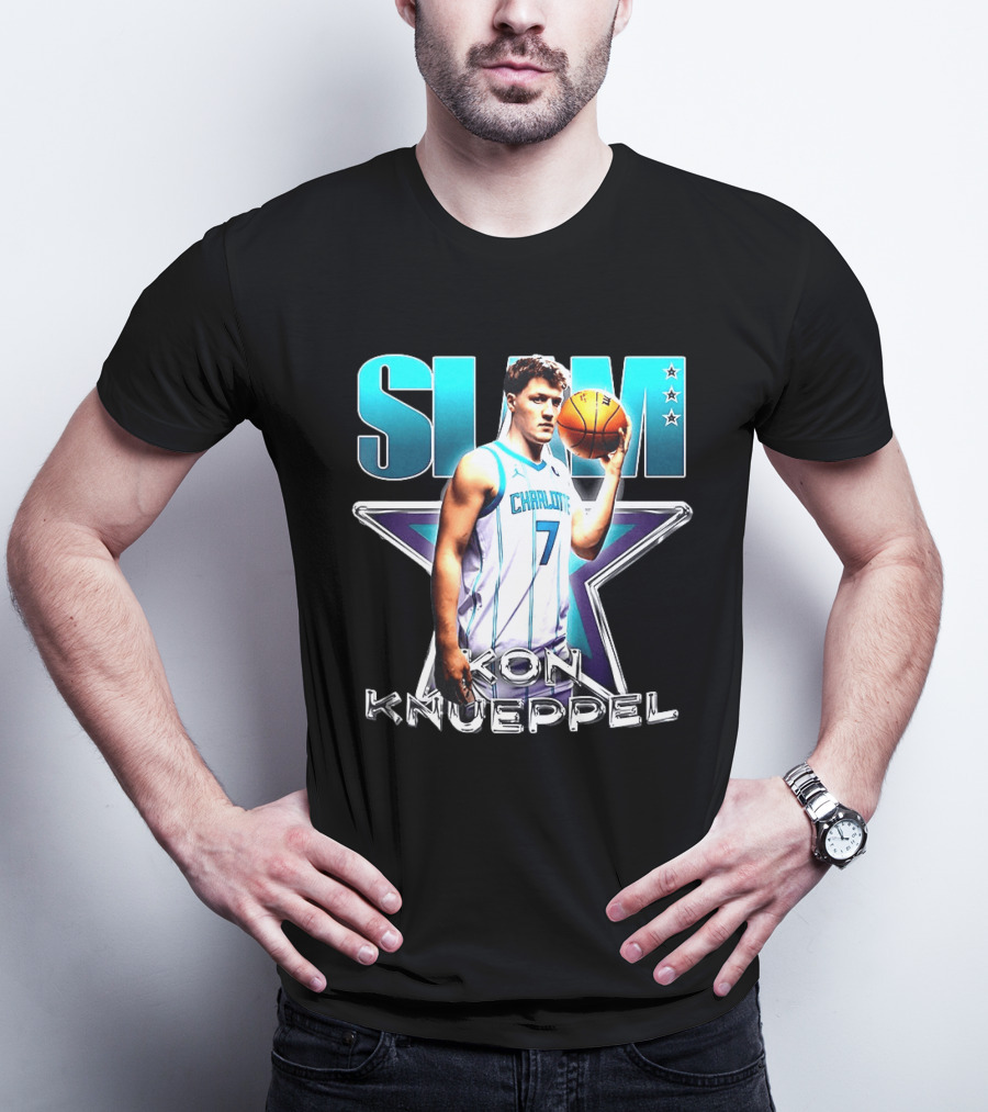 Kon Knueppel Charlotte Hornets Basketball Slam T-Shirt