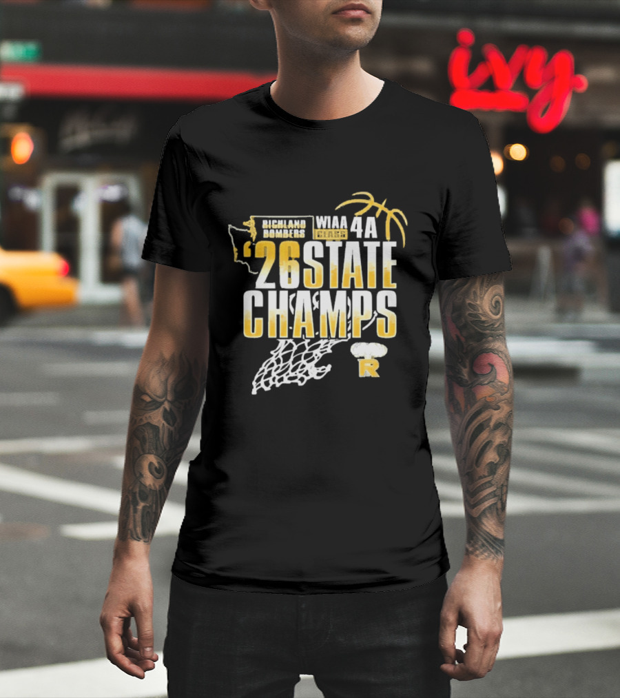 Richland Bomber Basketball 2026 WIAA 4A State Champs T-Shirt