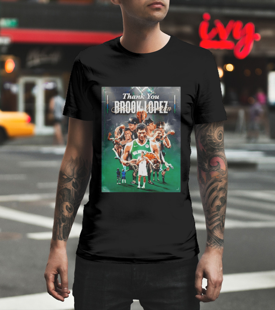 Thank You Brook Lopez Milwaukee Bucks Splash Mountain T-Shirt