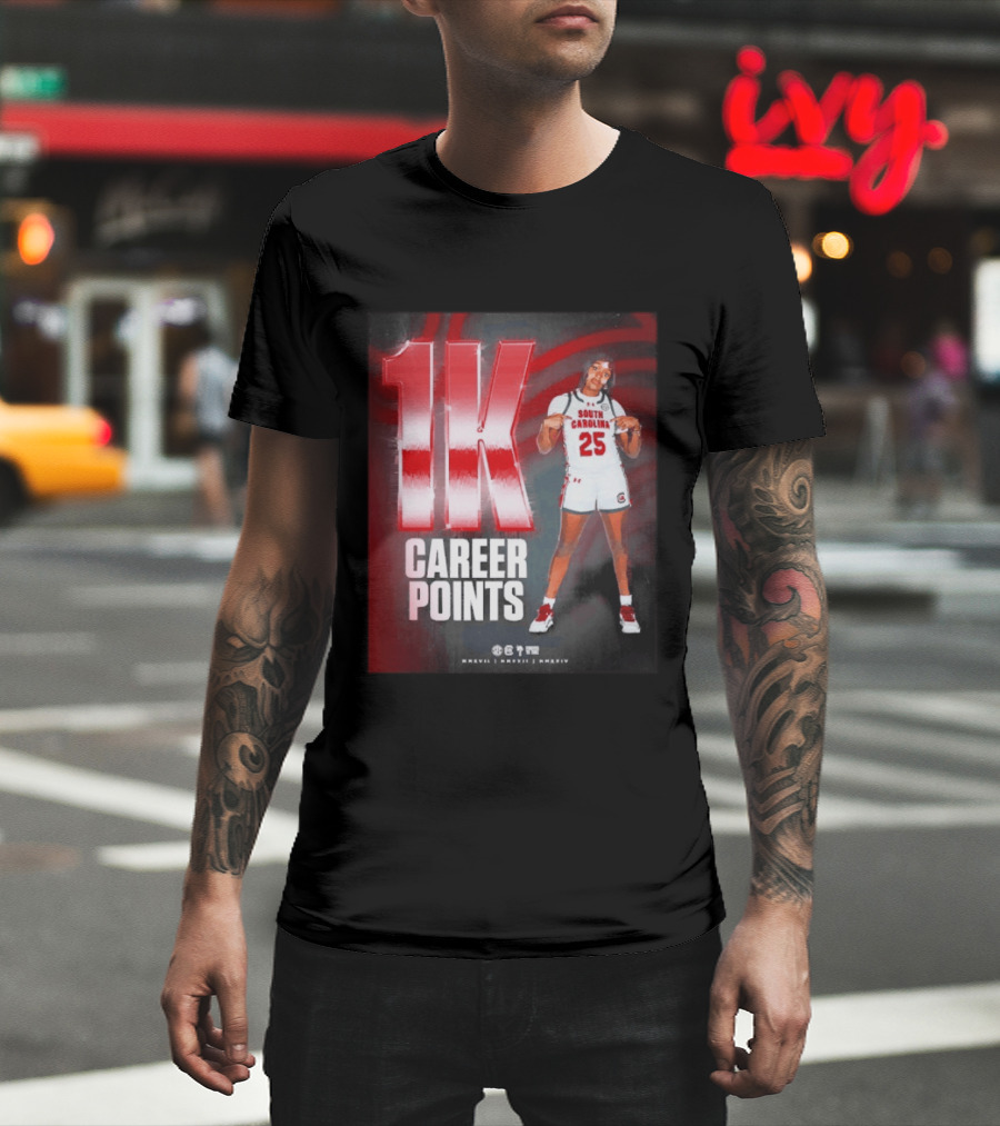 South Carolina Gamecocks Raven Johnson 1K Career Points T-Shirt