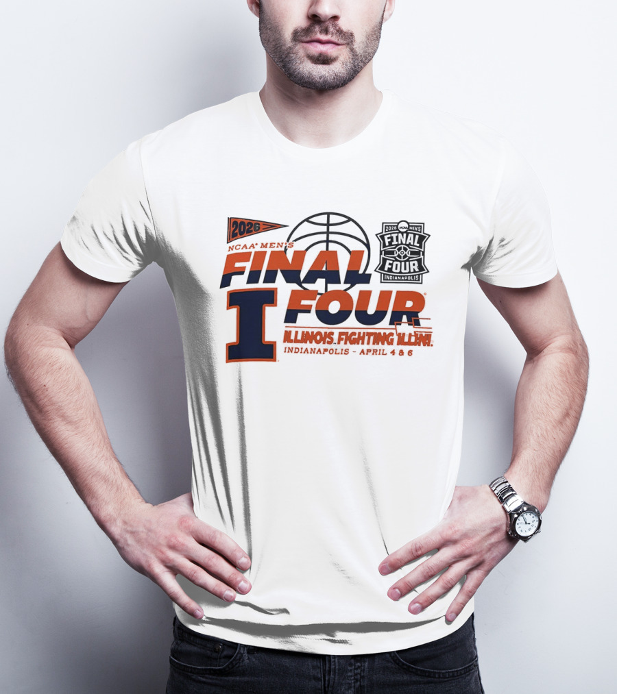 2026 NCAA Men's Final Four Illinois Fighting Illini Indianapolis April 4 & 6 T-Shirt