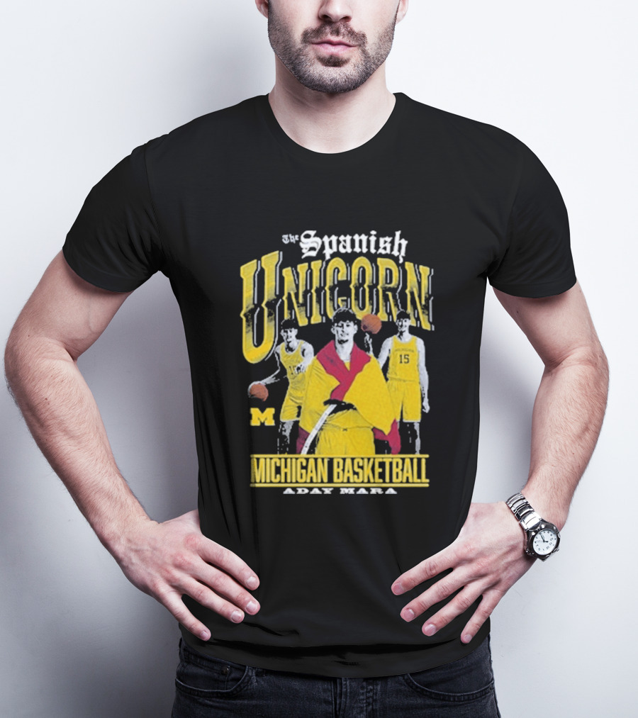 Spanish Unicorn Michigan Basketball Aday Mara Players With Basketball T-Shirt