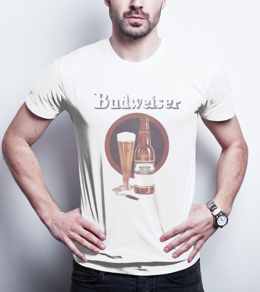 Ken Griffey Jr Budweiser Beer Bottle And Glass T-Shirt