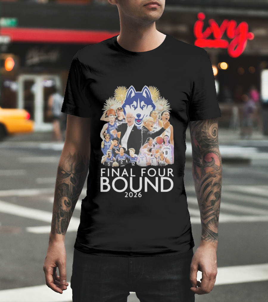 UConn Huskies Final Four Bound 2026 Celebration T-Shirt
