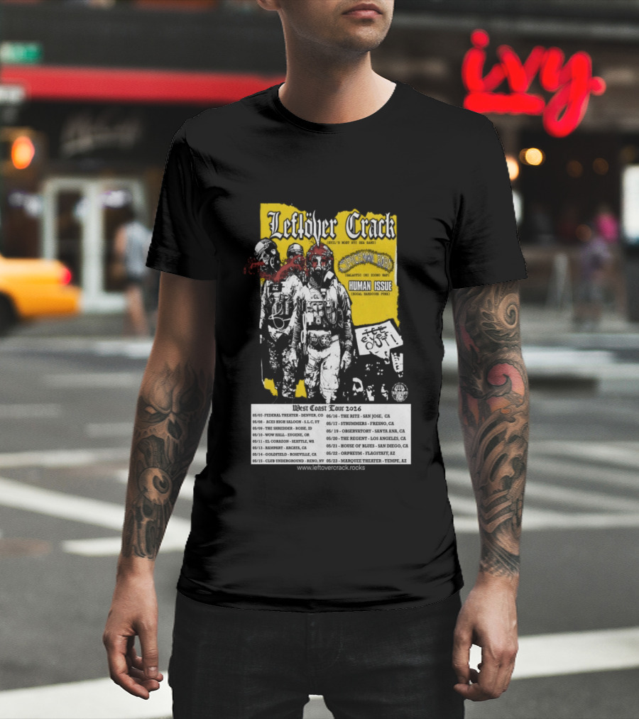 Leftover Crack West Coast 2026 Shows Vintage Punk Rock Tour Dates T-Shirt