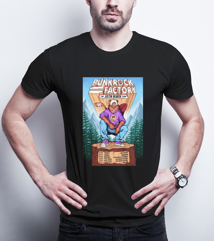 Punk Rock Factory Justin Beaver Tour 2026 Dates And Locations T-Shirt