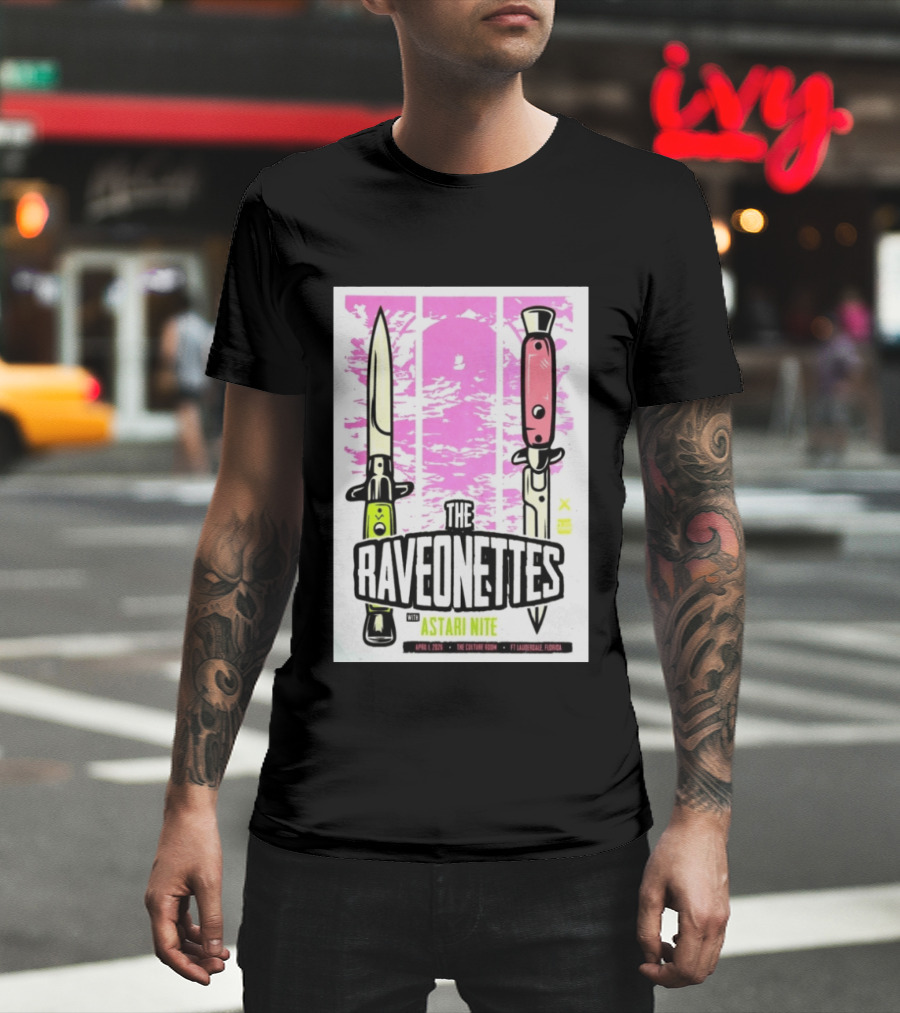 The Raveonettes Culture Room April 1 2026 Astari Nite Fort Lauderdale Concert Knives T-Shirt