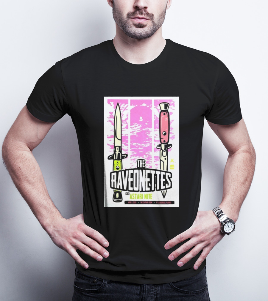 The Raveonettes Culture Room April 1 2026 Astari Nite Fort Lauderdale Concert Knives T-Shirt